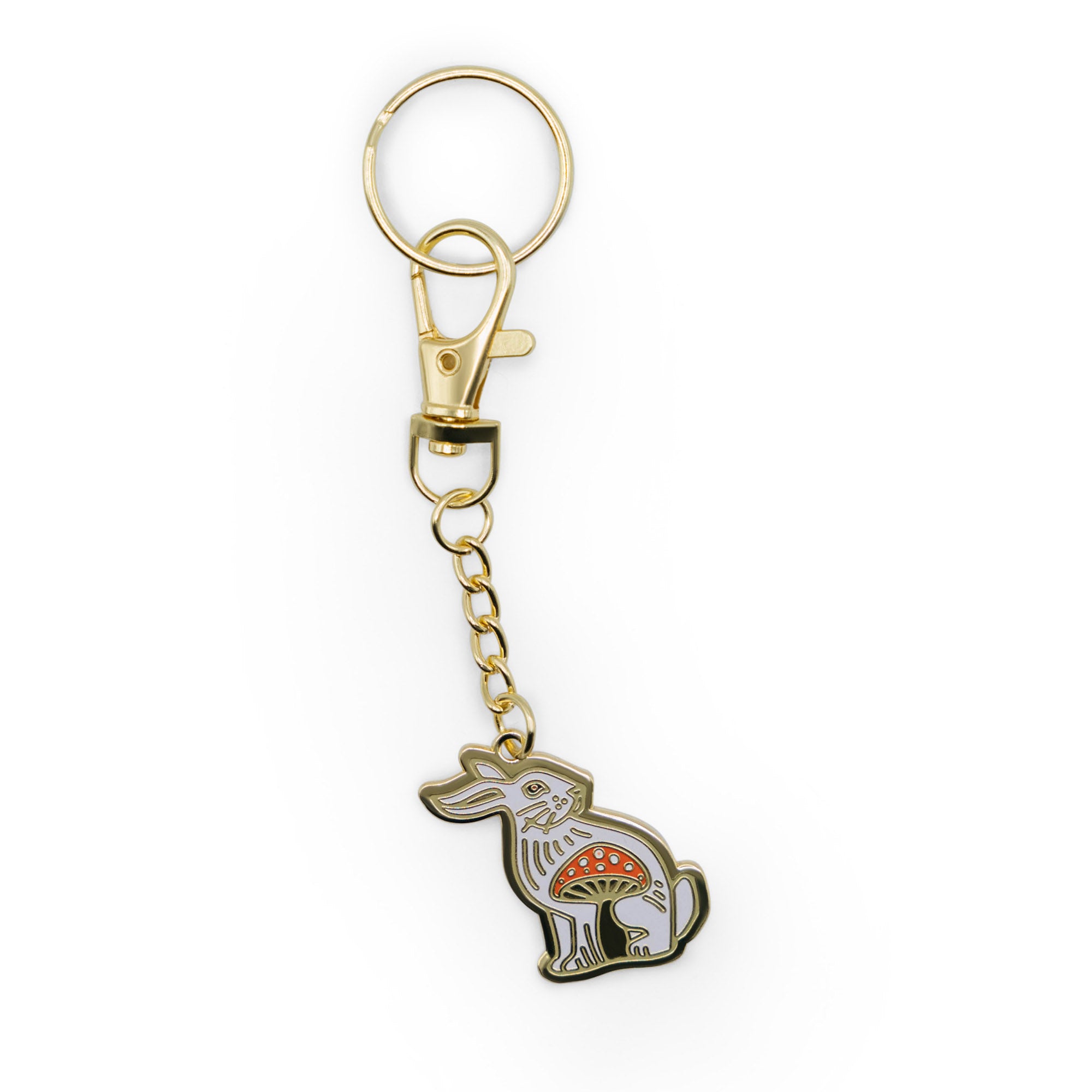 White Rabbit Gold Keychain – onkenmade